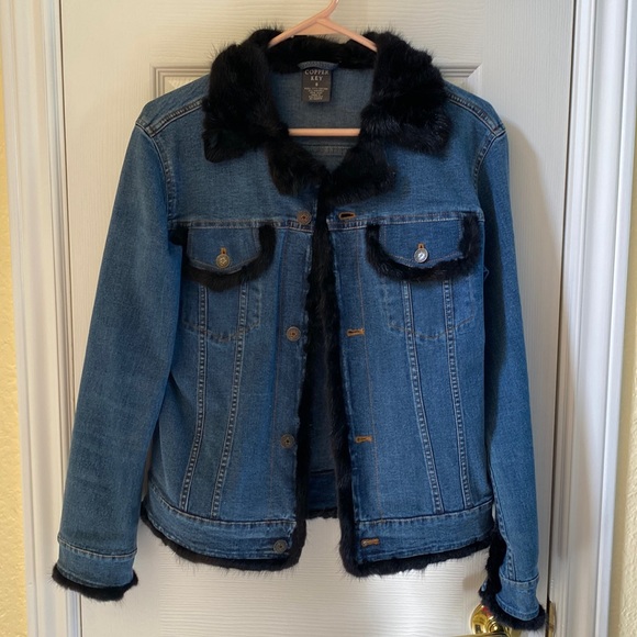 Copper Key | Jackets & Coats | Denim Jacket With Mink Fur Trim | Poshmark
